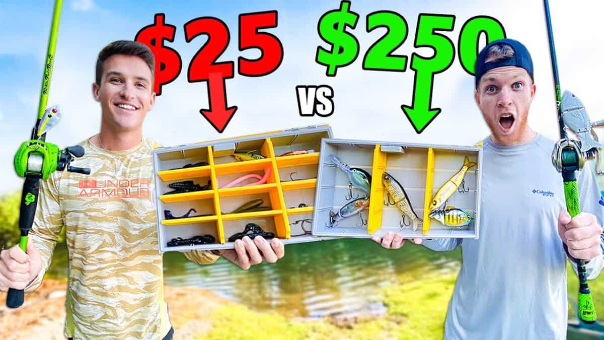 $25 VS $250 Tackle Box Fishing Challenge (BIG BASS) - TheBookOnGoneFishing